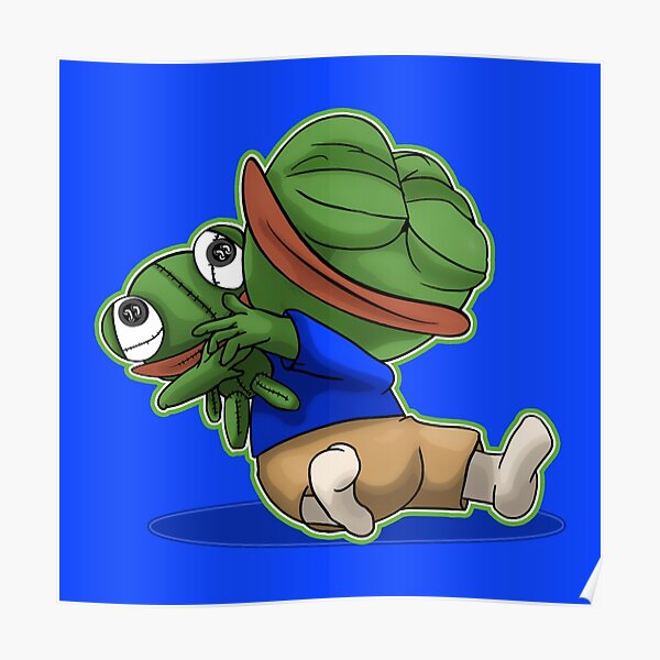 "Peepo Pepe Frog Hugging frog doll" Poster by iduzarts | Redbubble