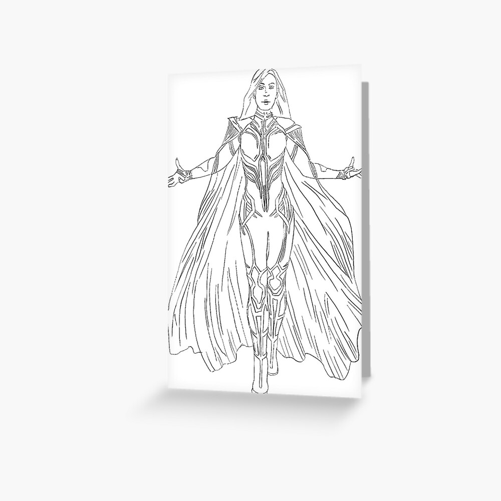 "Black and white Hela line drawing" Greeting Card for Sale by Addison-k ...