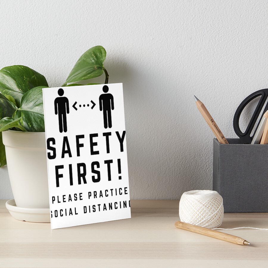 "Covid-19 Social Distancing Safety Poster" Art Board Print for Sale by ...
