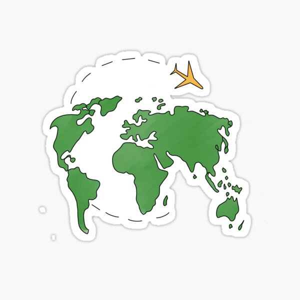 "Travel Map" Sticker for Sale by KindnessCreated | Redbubble