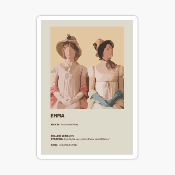 "Emma minimalist movie poster " Sticker for Sale by angelslover | Redbubble