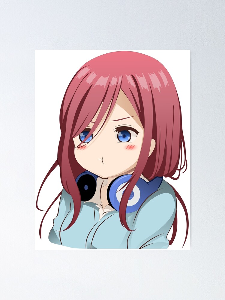 "Pouting Nakano Miku - The Quintessential Quintuplets" Poster by ...