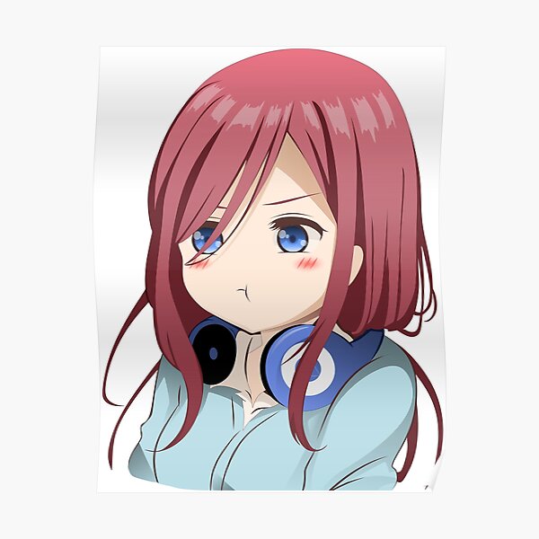 "Pouting Nakano Miku - The Quintessential Quintuplets" Poster by ...