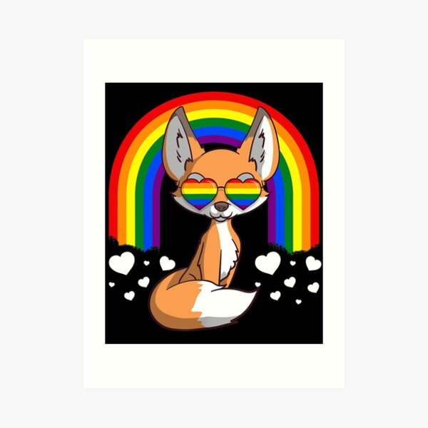 "LGBT Fox Lesbian Gay Bisexual Transgender Pride Rainbow Flag" Art ...