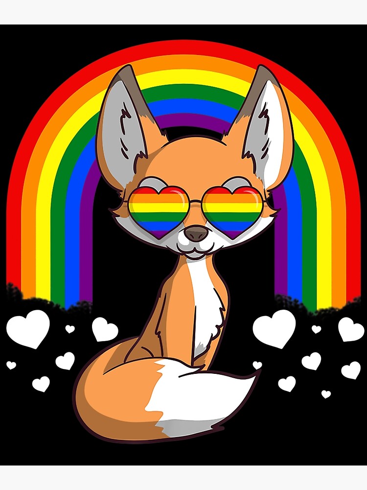 "LGBT Fox Lesbian Gay Bisexual Transgender Pride Rainbow Flag" Art ...