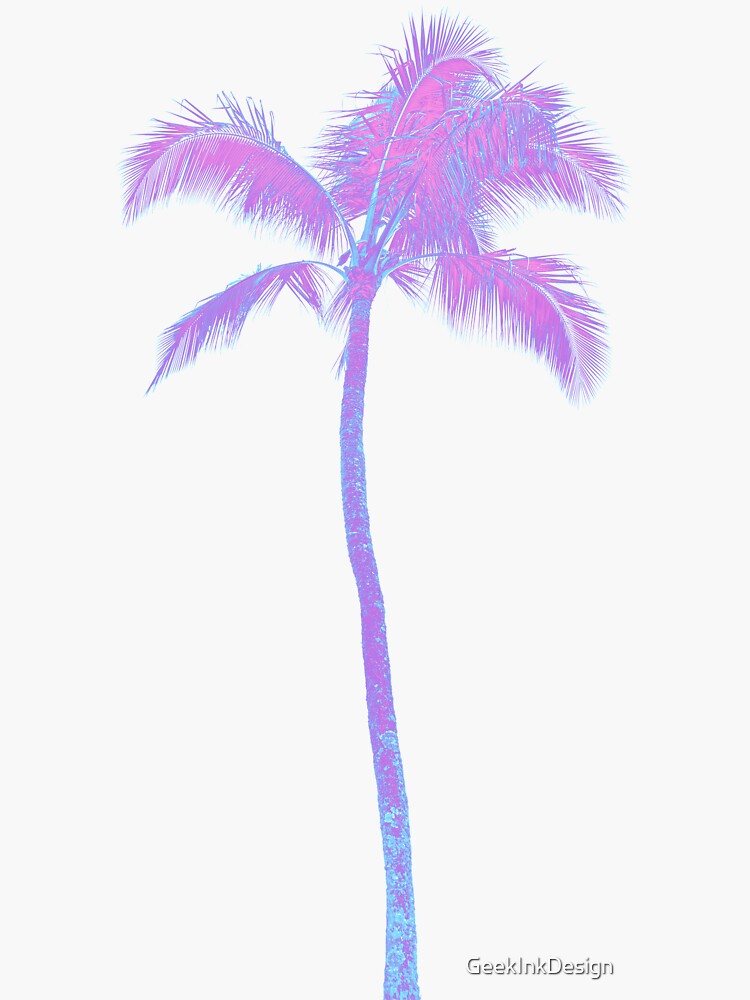 "Vaporwave Palm Tree" Sticker for Sale by GeekInkDesign | Redbubble