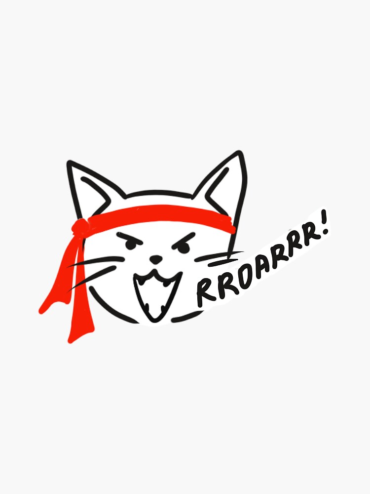 "Rroarrring kitty !!" Sticker by Leonti Bai | Redbubble
