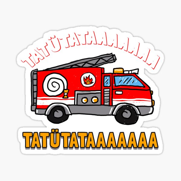 "Funny fire department design" Sticker by MrMogli | Redbubble