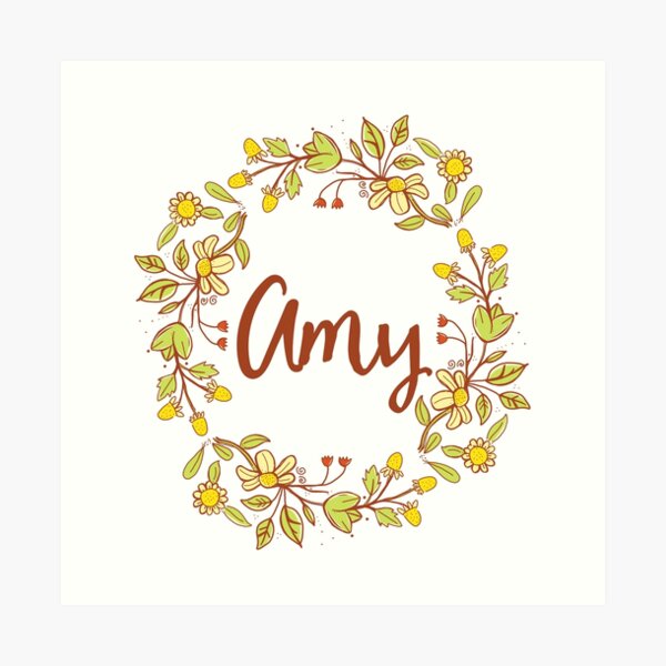 Lámina artística «Nombre encantador de Amy y corona de ramo floral» de ...