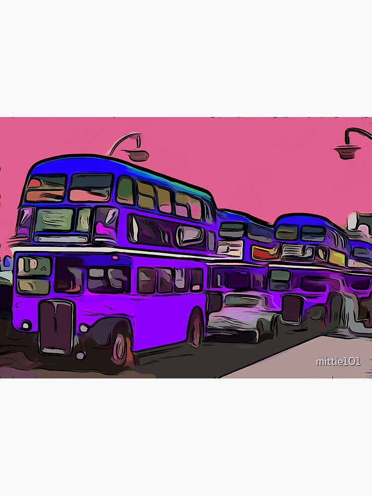 "Routemaster London Bus In Service: Cartoon Drawing" Sticker for Sale ...