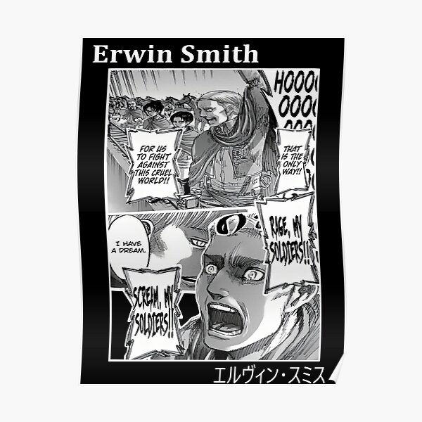 "Erwin Smith Shingeki no Kyojin" Poster for Sale by Tuf-poto | Redbubble