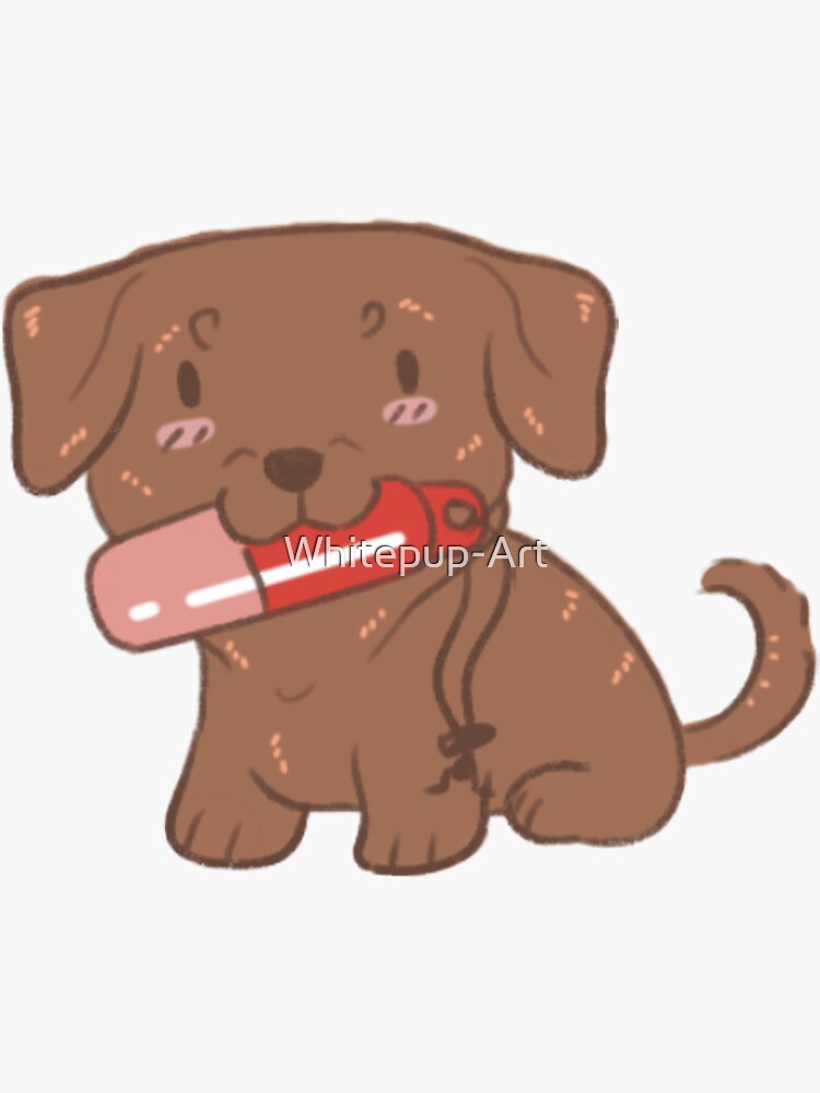 "Chocolate Labrador Retriever with dummy Chibi Sticker&Magnet Sticker ...