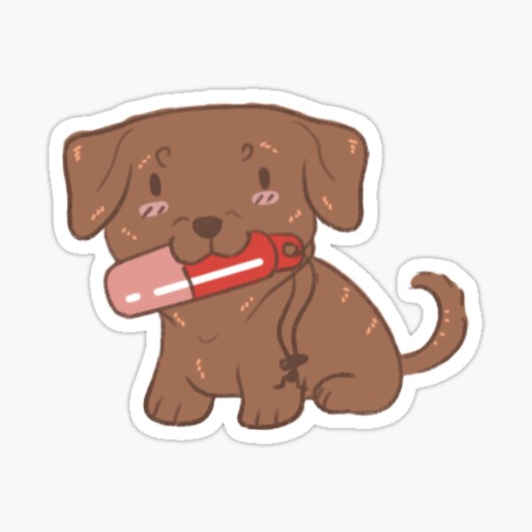 "Chocolate Labrador Retriever with dummy Chibi Sticker&Magnet Sticker ...