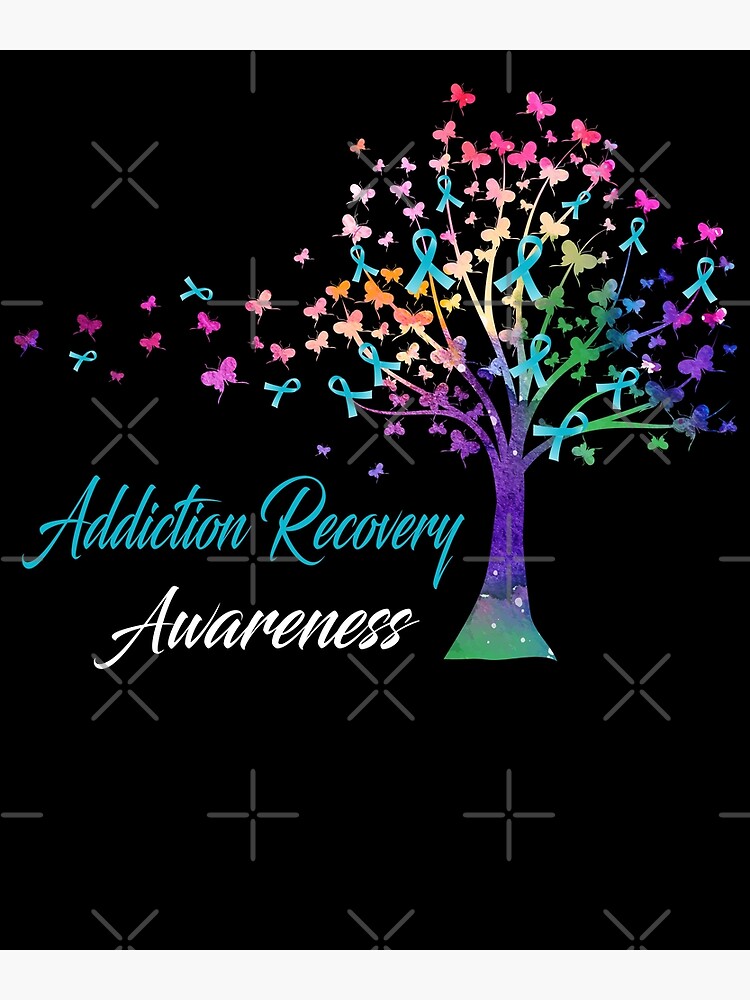 Póster «Addiction Recovery Awareness Ribbon Tree Soporte Addiction ...