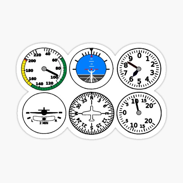 "Basic Six Flight Instruments six pack pilot Flight Instruments gift ...