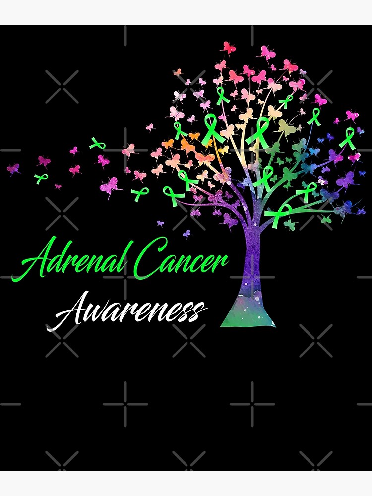 Póster «Adrenal Cancer Awareness Ribbon Tree Support Guerrero del ...