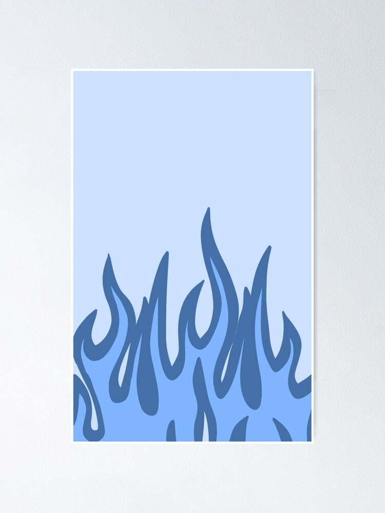 "Y2K Blue Flames" Poster for Sale by brookiecookie37 | Redbubble