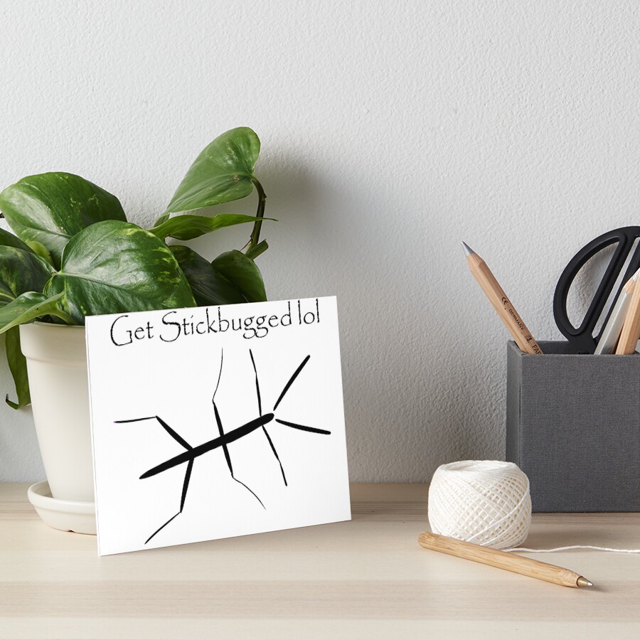 "Simplistic Stick Bug Meme " Art Board Print for Sale by PastelRiot ...