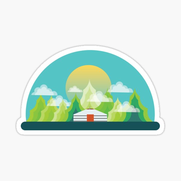 "Mongolian yurt" Sticker for Sale by Khulanasuri | Redbubble