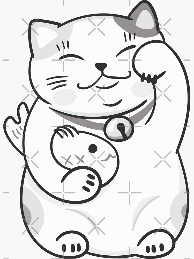 Cute White Cat Sticker For Sale By Umaid016 Redbubble