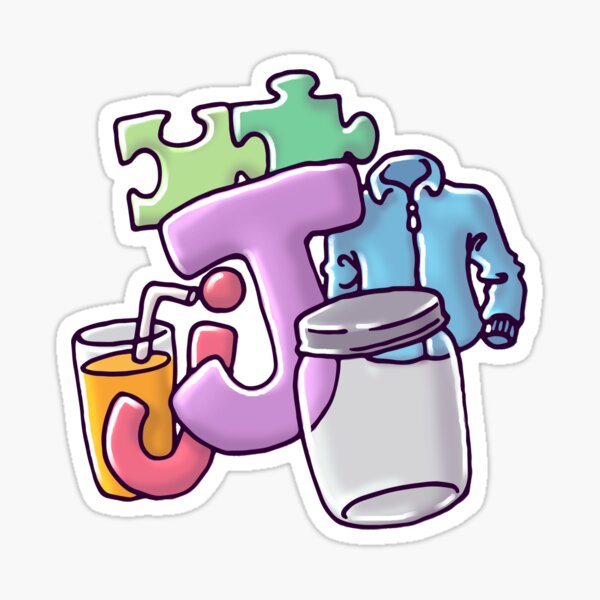 "Chldren Learning Alphabets, The Letter J" Sticker for Sale by Pelumii ...