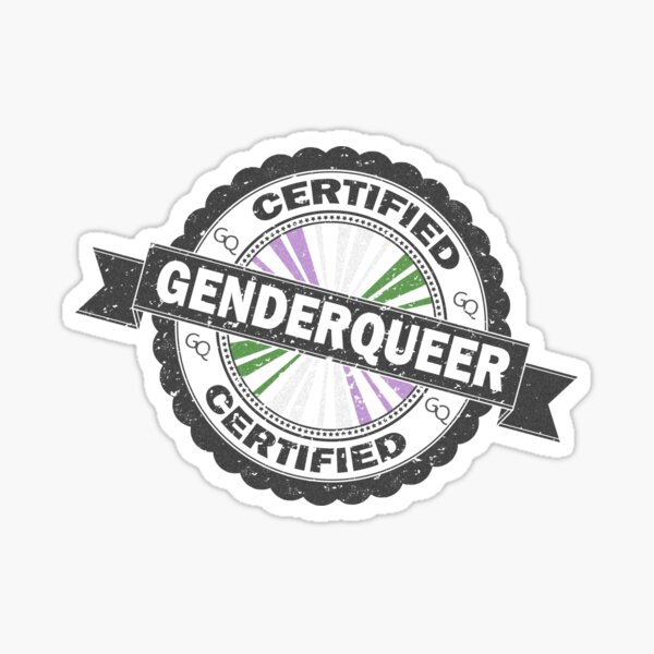 "Certified Genderqueer Pride Seal of Approval with Pride Flag ...