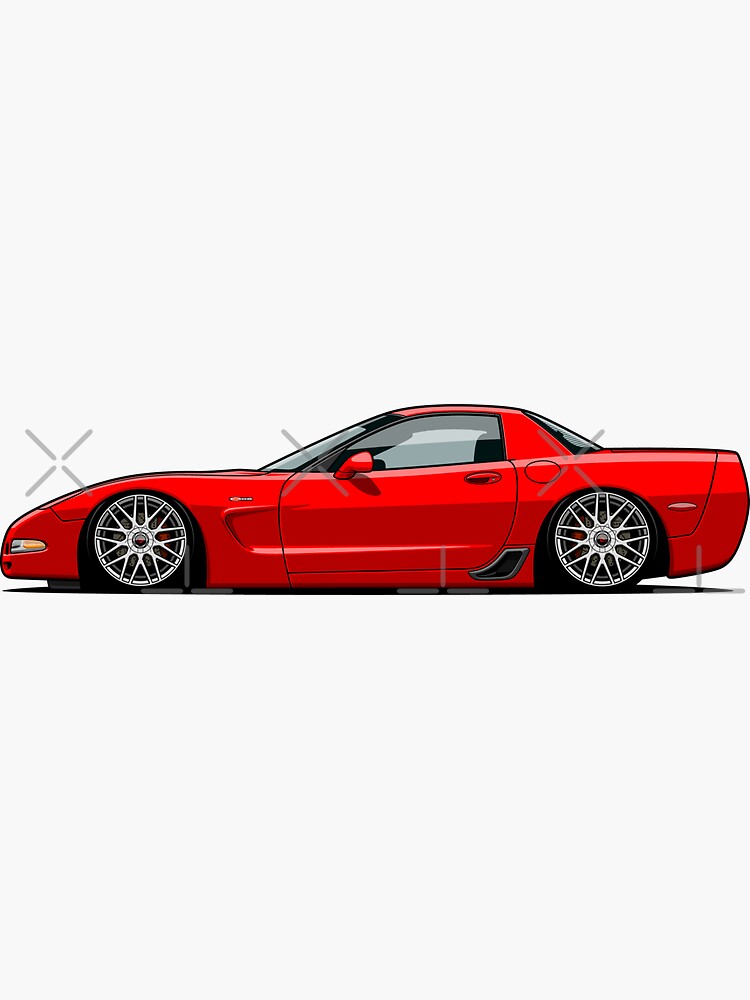 "stanced Corvette C5" Sticker for Sale by Vitorooh | Redbubble