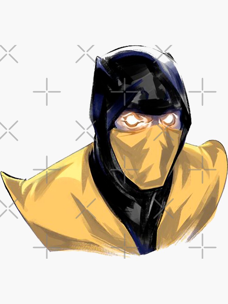 "Mortal Kombat Simple Scorpion" Sticker for Sale by Shinobi23 | Redbubble