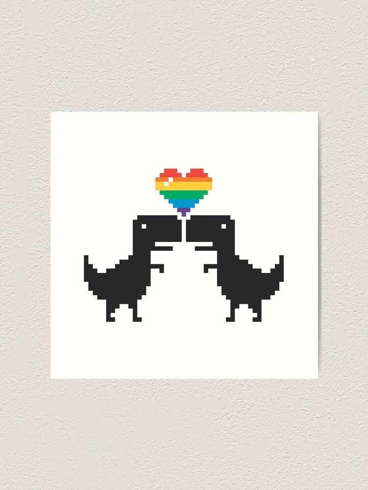Lámina artística «DINOSAURIOS SIN CONEXIÓN ORGULLO PIXEL ART LGBT IN ...