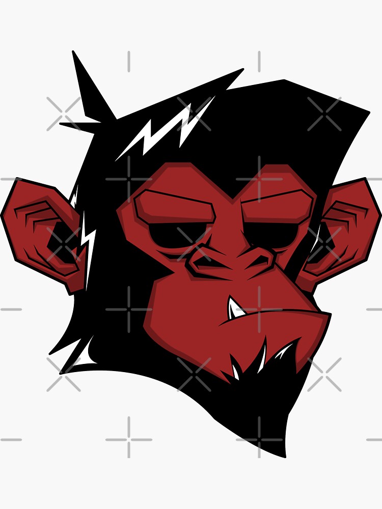 "MONKEYYYY" Sticker for Sale by slick rawn | Redbubble