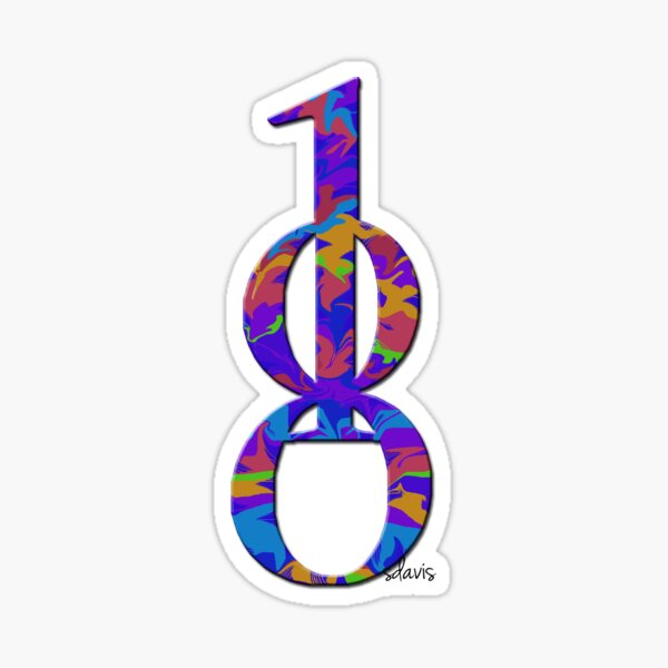 "Number 18 colorful Art" Sticker for Sale by mandalafractal | Redbubble