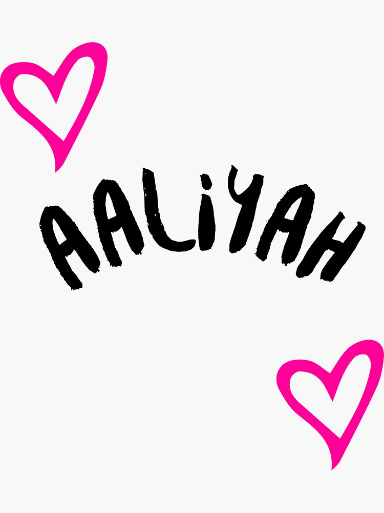 "Aaliyah name pink color " Sticker by narziko | Redbubble