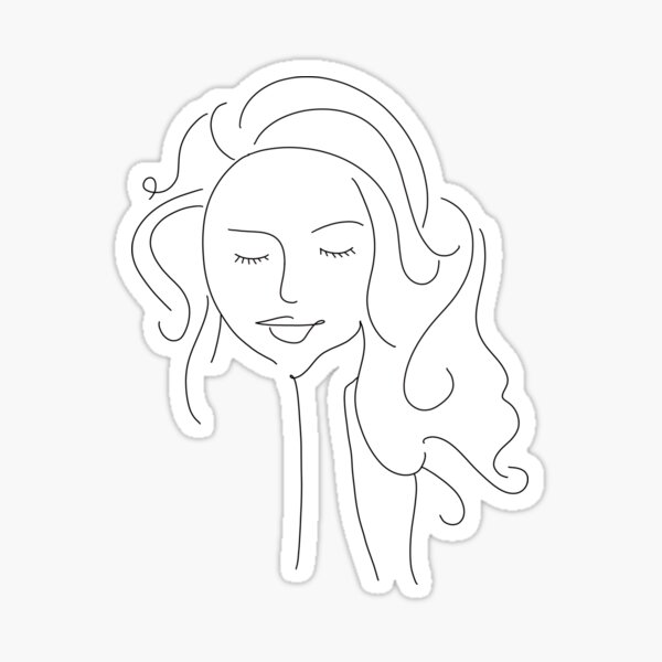 "Abstract Woman Face" Sticker for Sale by StellaBleue | Redbubble