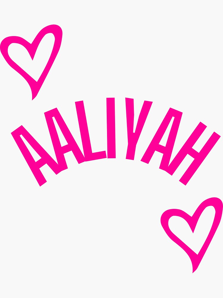 "Aaliyah name pink color on white " Sticker for Sale by narziko | Redbubble