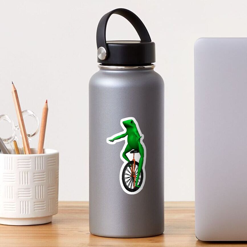 Dat Boi Unicycle Frog Sticker By Clickycrisp Redbubble