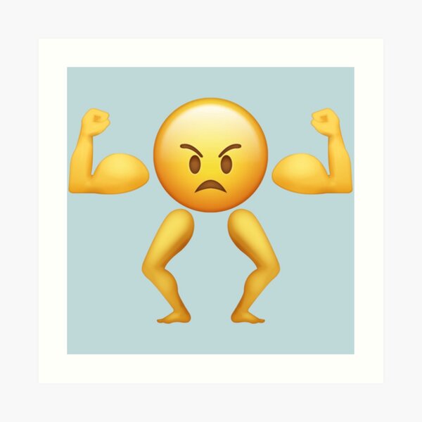 Muscle Emoji Wall Art | Redbubble