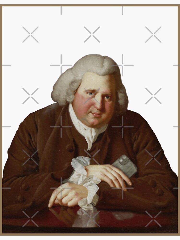 "Funny Renaissance Art Painting - Vintage Modern Art Phone " Sticker ...