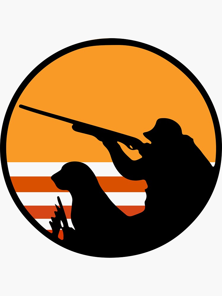 "Bird hunter with dog retro silhouette " Sticker for Sale by Wingo ...