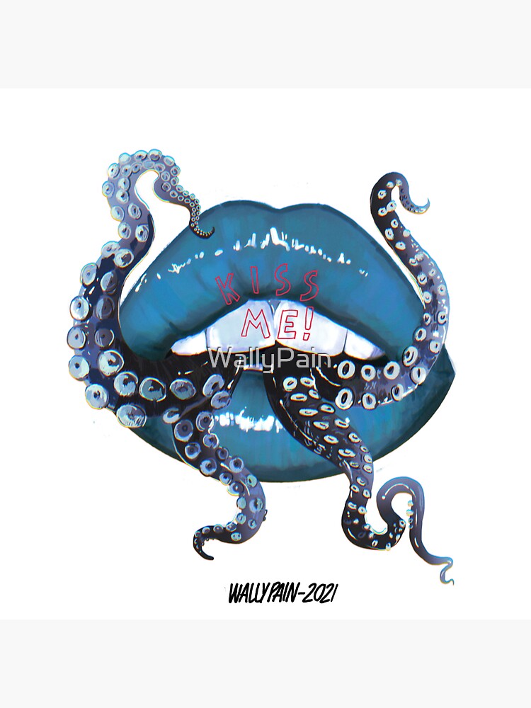 "Octopus kiss" Sticker for Sale by WallyPain | Redbubble