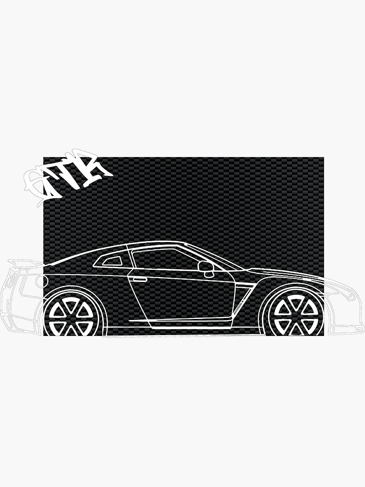 "Nissan GTR Outline" Sticker for Sale by kjay48 | Redbubble
