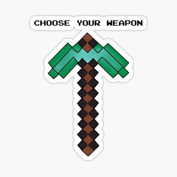 "Minecraft Pickaxe" Sticker for Sale by marceloseemund | Redbubble