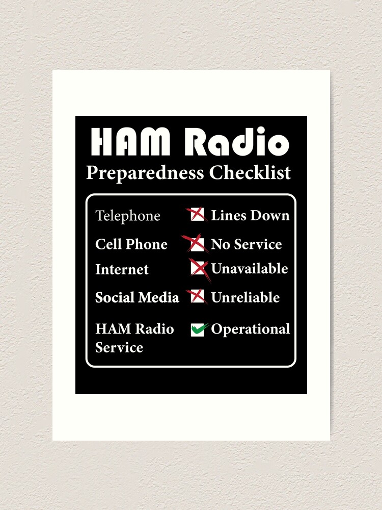 "HAM Radio Preparedness Checklist" Art Print by WilsonCreekArts | Redbubble