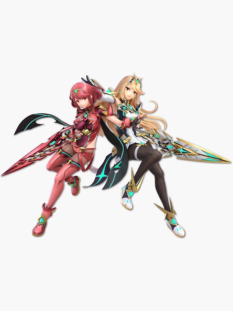 "Pyra & Mythra in Smash" Sticker for Sale by TheSmashStash | Redbubble