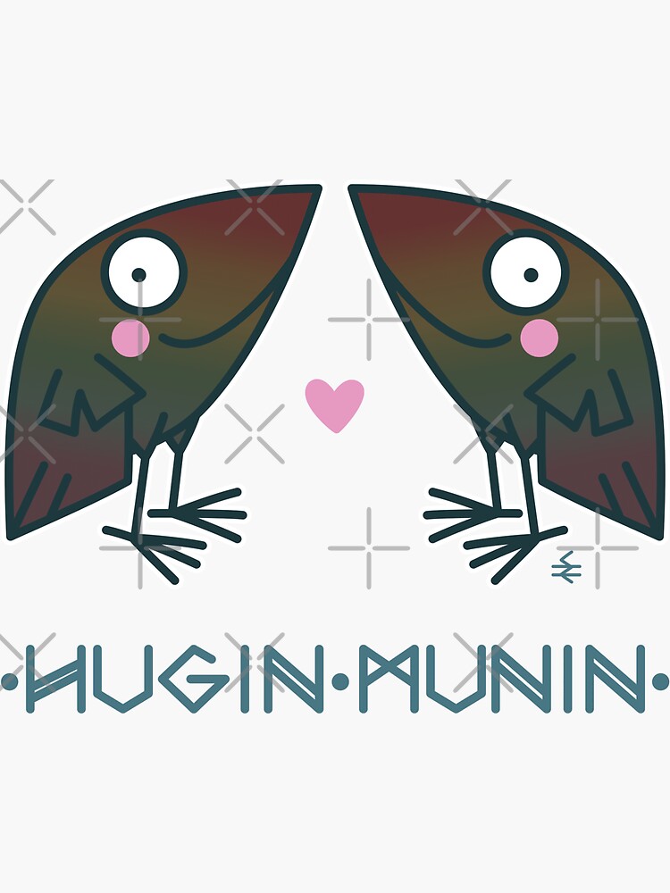 "Hugin & Munin" Sticker for Sale by signhild | Redbubble