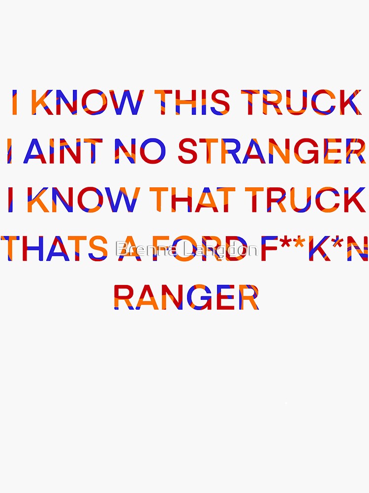 "Ford Ranger Tik Tok " Sticker by Bl10728 | Redbubble