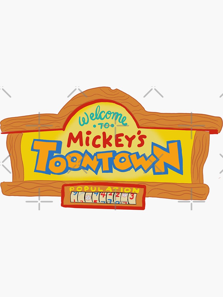 "Mickey's Toontown" Sticker for Sale by tayyshep | Redbubble