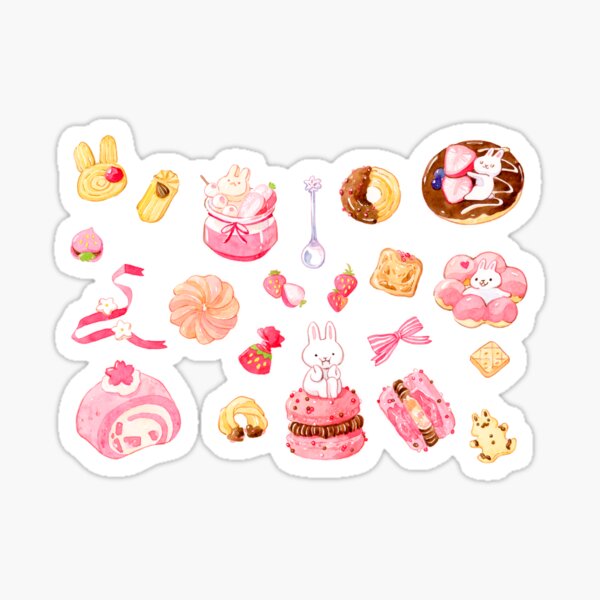 "Strawberry Bunny" Sticker for Sale by ploveprints | Redbubble