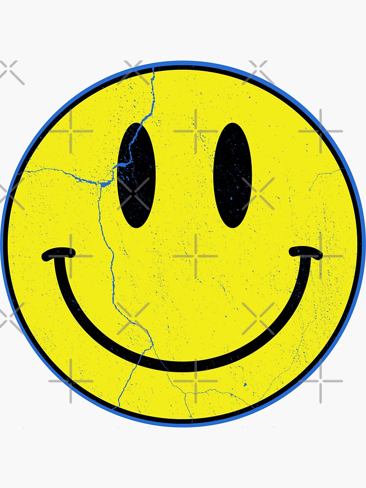 "Vintage Rave Smiley Face" Sticker for Sale by AcidTed | Redbubble