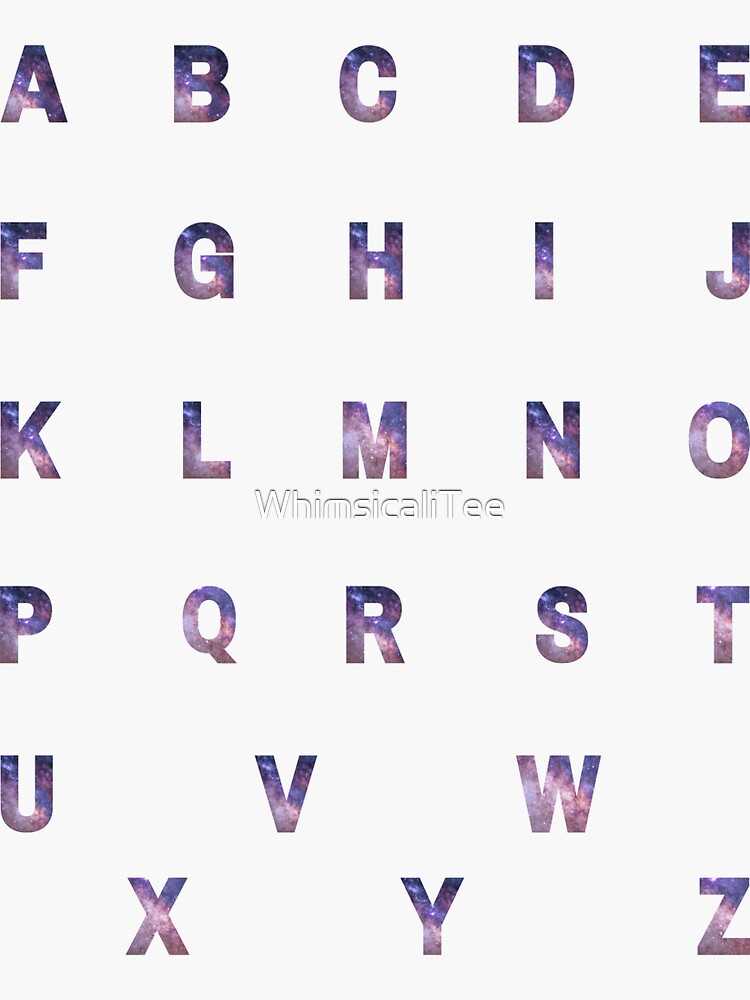 "Galaxy Night Sky Letters Full Alphabet Pack" Sticker for Sale by ...