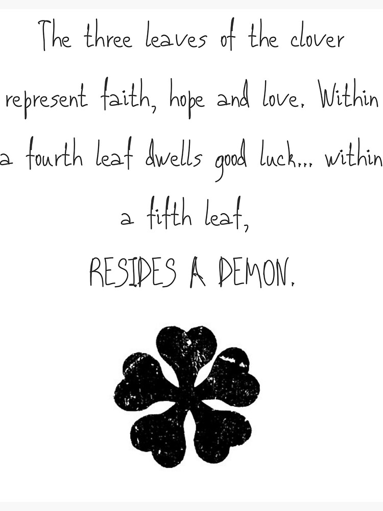 "Black Clover - Five Leaf Clover" Sticker for Sale by BioNeoPanda ...